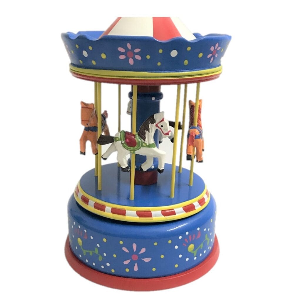 Grand Musical Carousel Blue-Red with Melody O Susanna -Rotating for ...