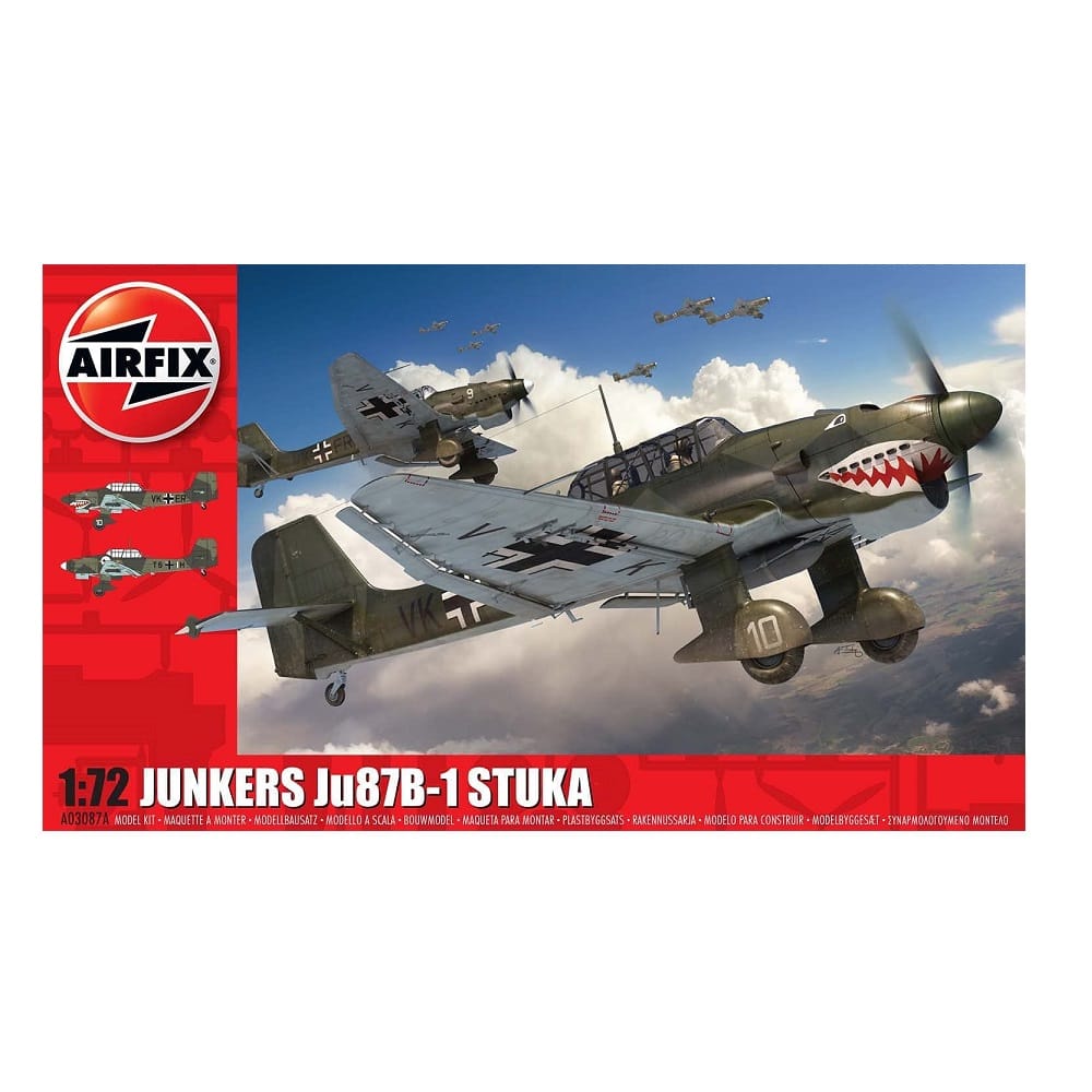 Airfix 1:72 Scale Junkers Ju87B01 Stuka Aircraft Model Kit for Age 8 ...