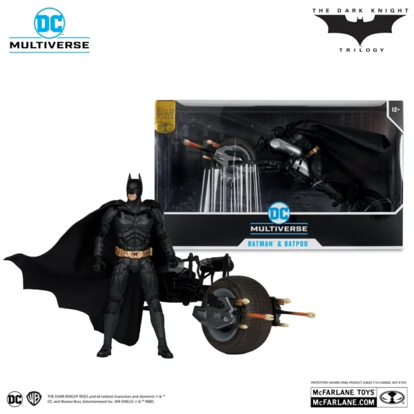 Batpod with Batman (The Dark Knight) DC Multiverse Action Figure By ...