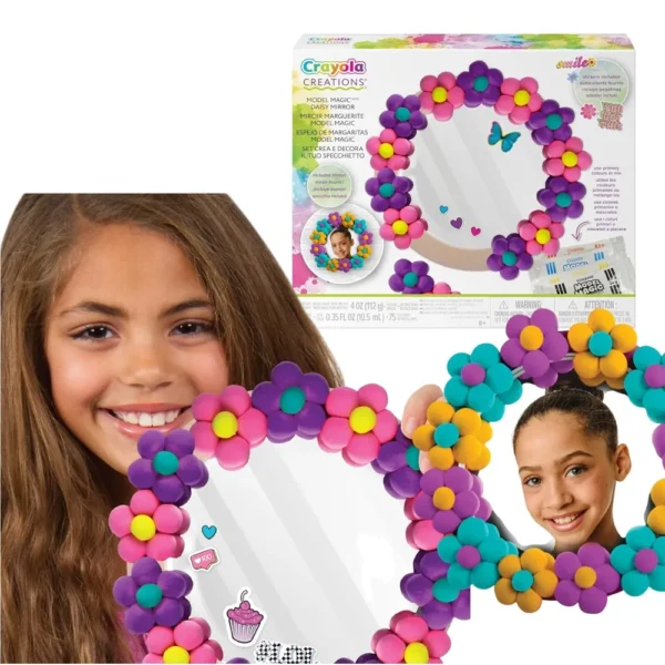 Crayola Creations Model Magic Daisy Mirror Kit for 8+ Years, DIY Kit ...