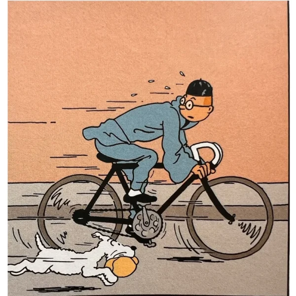 Hors Serie Figure #3 - Tintin on a Bicycle The Blue Lotus Colorized ...