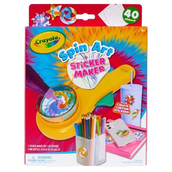Crayola Spin Art Sticker Maker Machine, Create 40 Custom Stickers ...